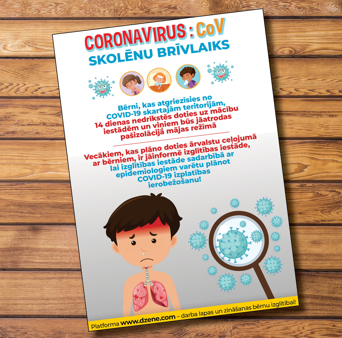 Plakāts Corona – Dzene.com