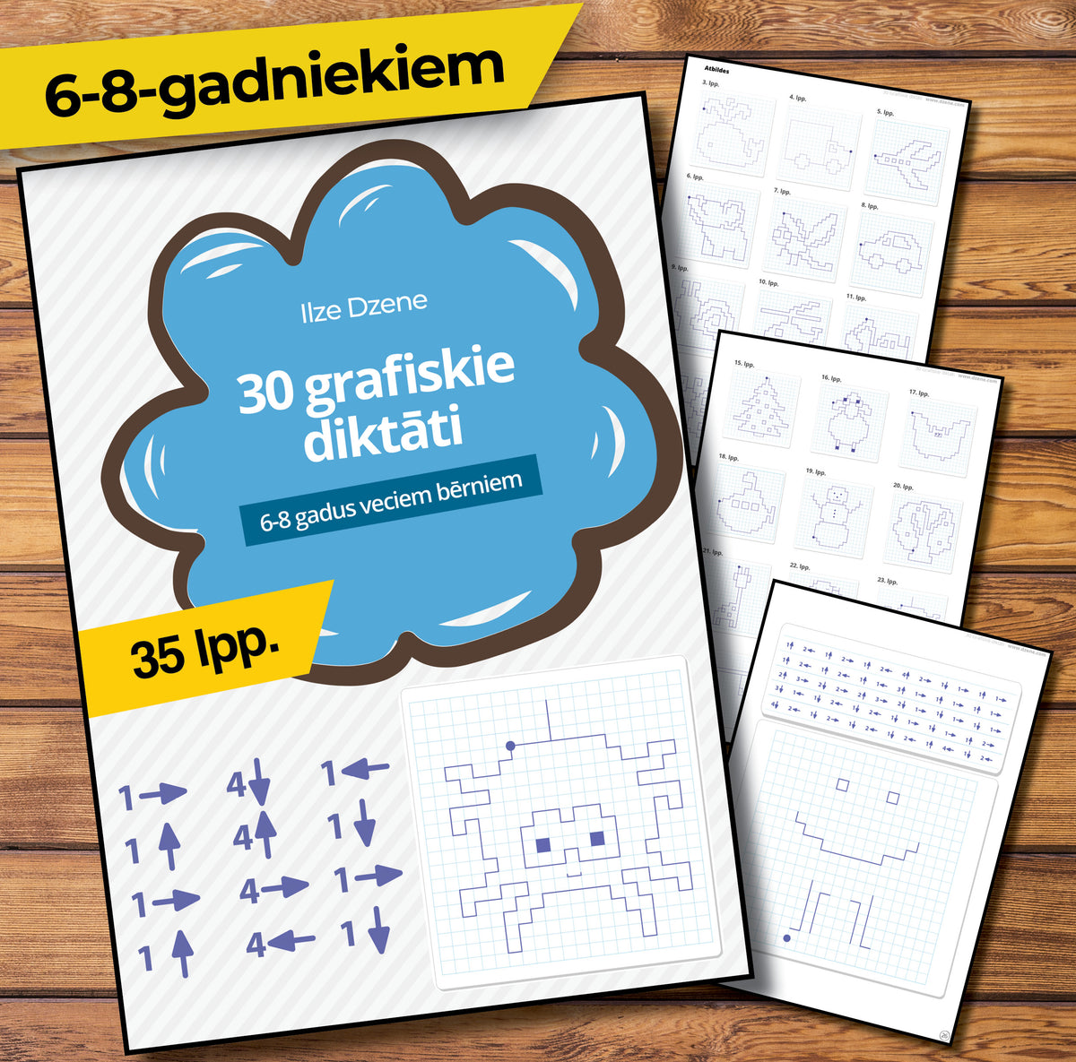 6-8-gadniekiem, 30 Grafiskie diktāti, 35 lpp. – Dzene.com