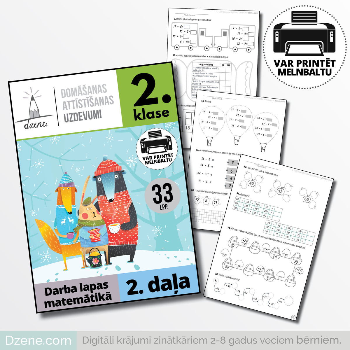 2. klase, Darba lapas matemātikā II semestris, 33 lpp, 2022 – Dzene.com